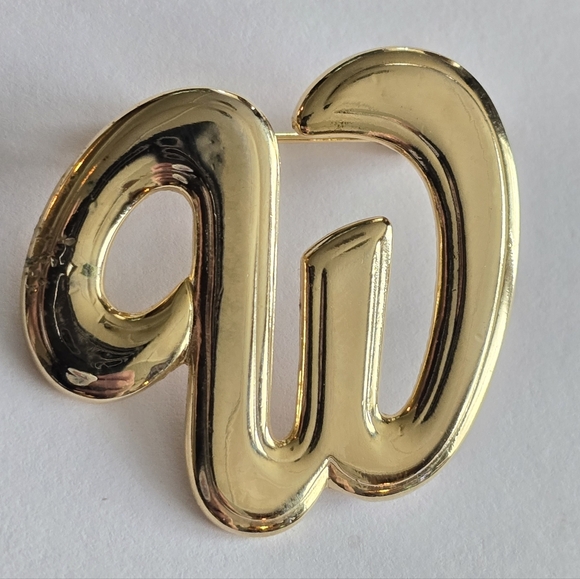 Vintage | Jewelry | Vintage Letter W Brooch Pin Gold Tone Alphabet ...